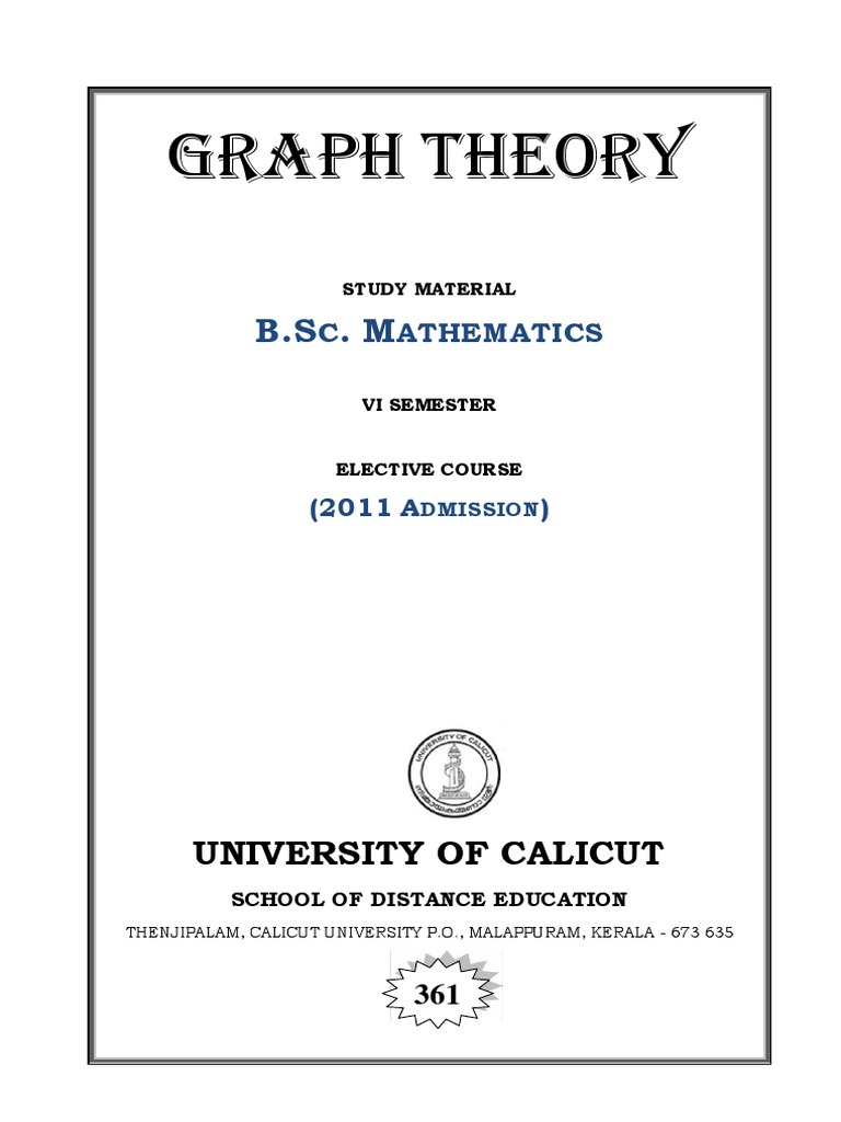 VI Sem. B.SC Maths - Elective Course - Graph Theory PDF | PDF | Vertex ...
