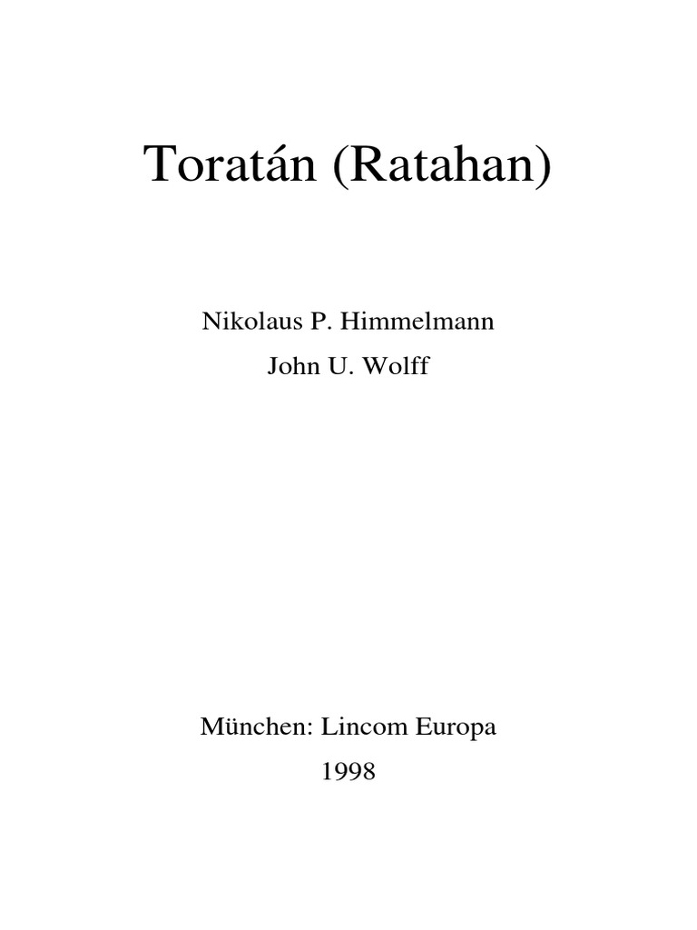 Bahasa Ratahan | PDF | Syllable | Morphology (Linguistics)