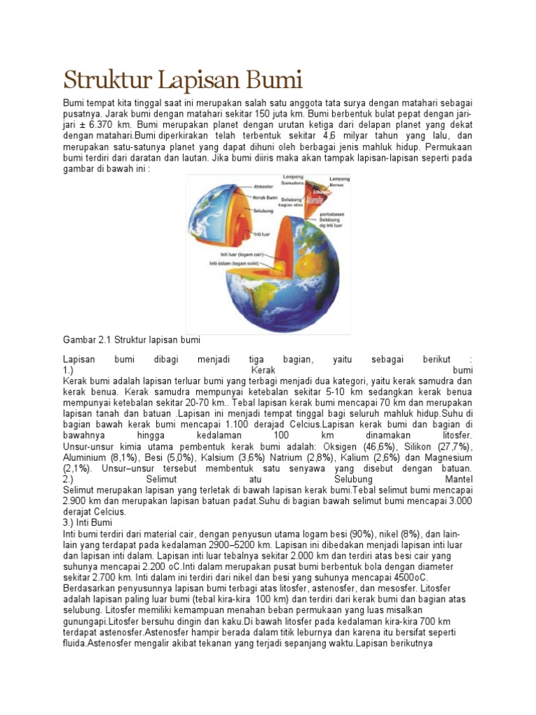 Struktur Lapisan Bumi Dan Lapisan Matahari | PDF | Sains & Matematika