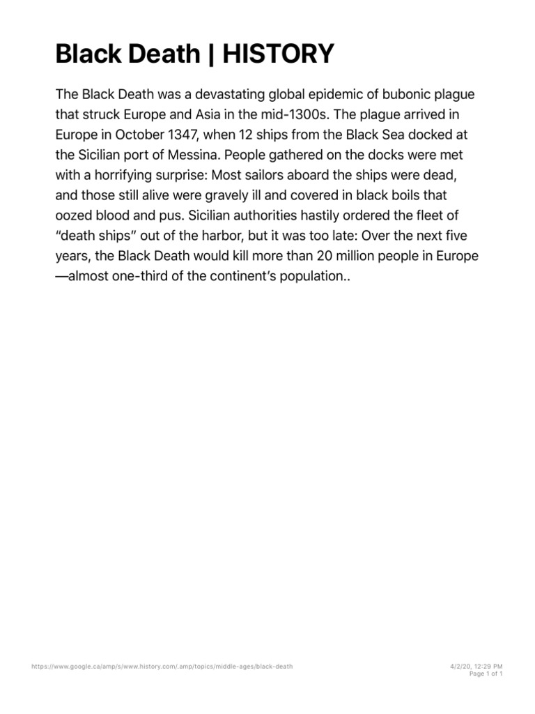 Black Death HISTORY PDF | PDF