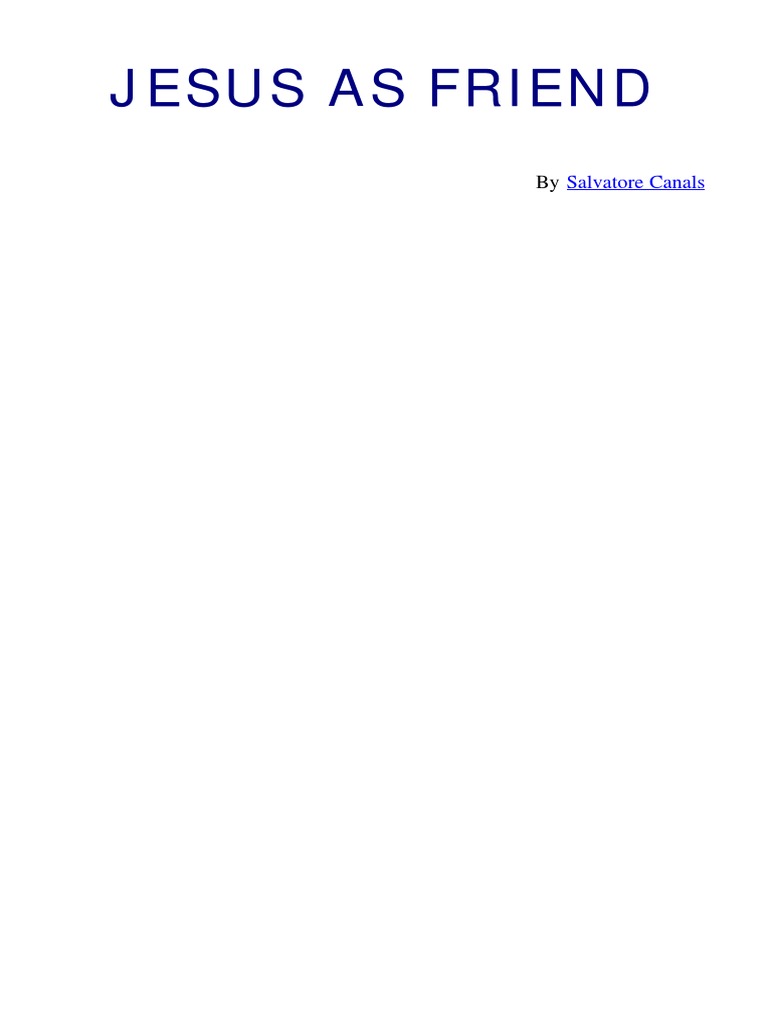 Canals - Jesus As Friend | PDF | Jesus | Soul