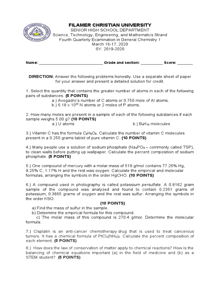 The Mole As A Counting Unit | PDF | Mole (Unit) | Chemistry
