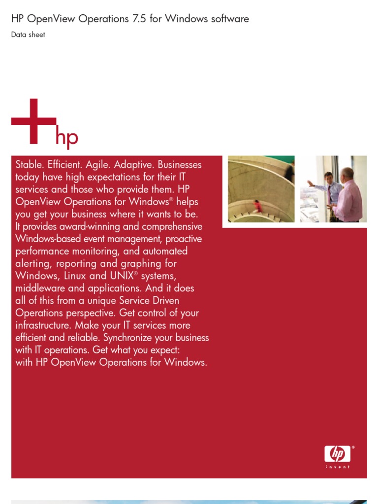 HP Openview Operations 7.5 For Windows Software: Data Sheet | PDF ...