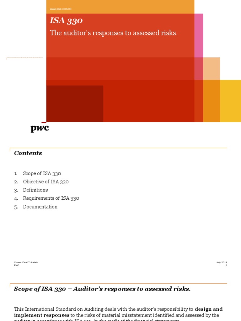 Isa 330 PDF | PDF | Financial Audit | Risk