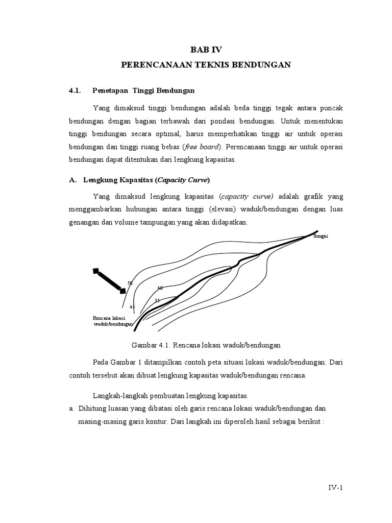 BAB IV Perencanaan Teknis Bendungan | PDF | Sains & Matematika