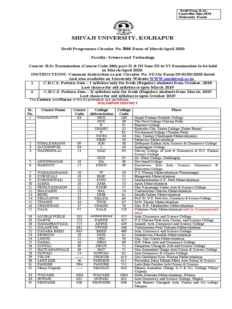17 B Draft Programme - Part II and III Sem III To VI March 2020 | PDF ...
