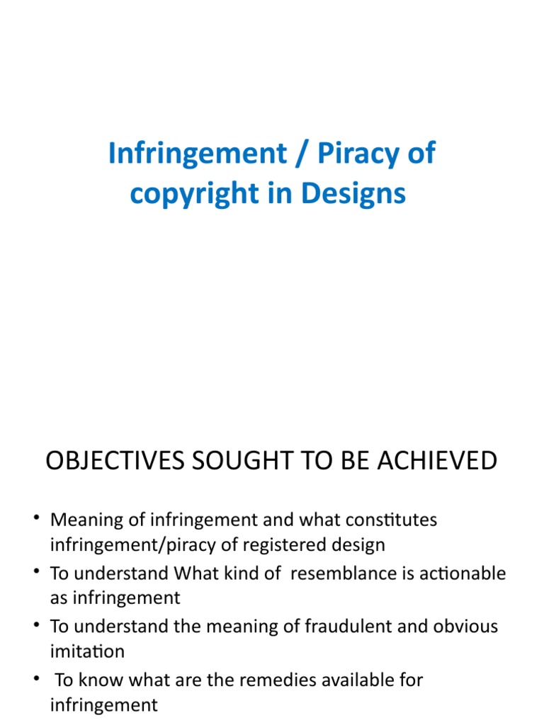 Designs - Infringment | PDF | Copyright Infringement | Damages