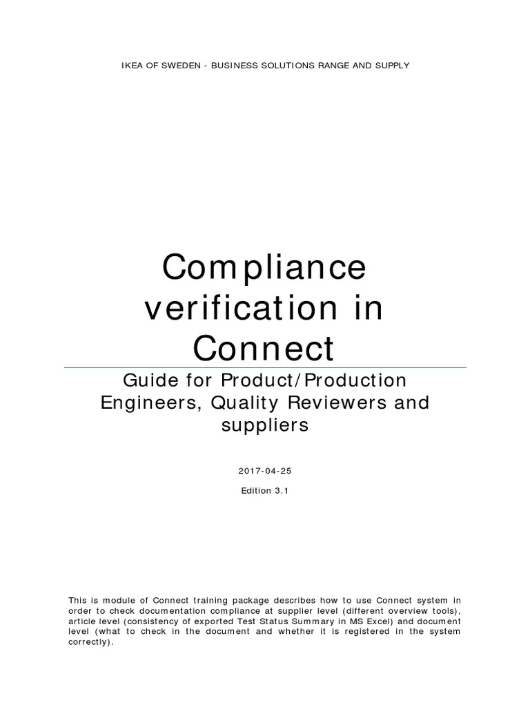 IKEA Compliance Verification Guide | PDF | Specification (Technical ...