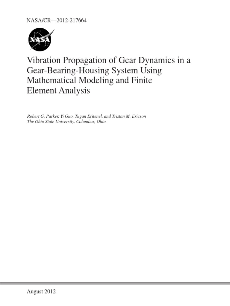 Gear Dynamics Vibration Analysis Report | PDF | Bearing (Mechanical ...