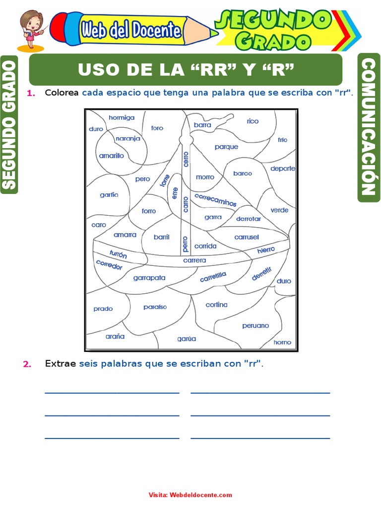 Uso de La R y RR para Segundo Grado de Primaria | PDF