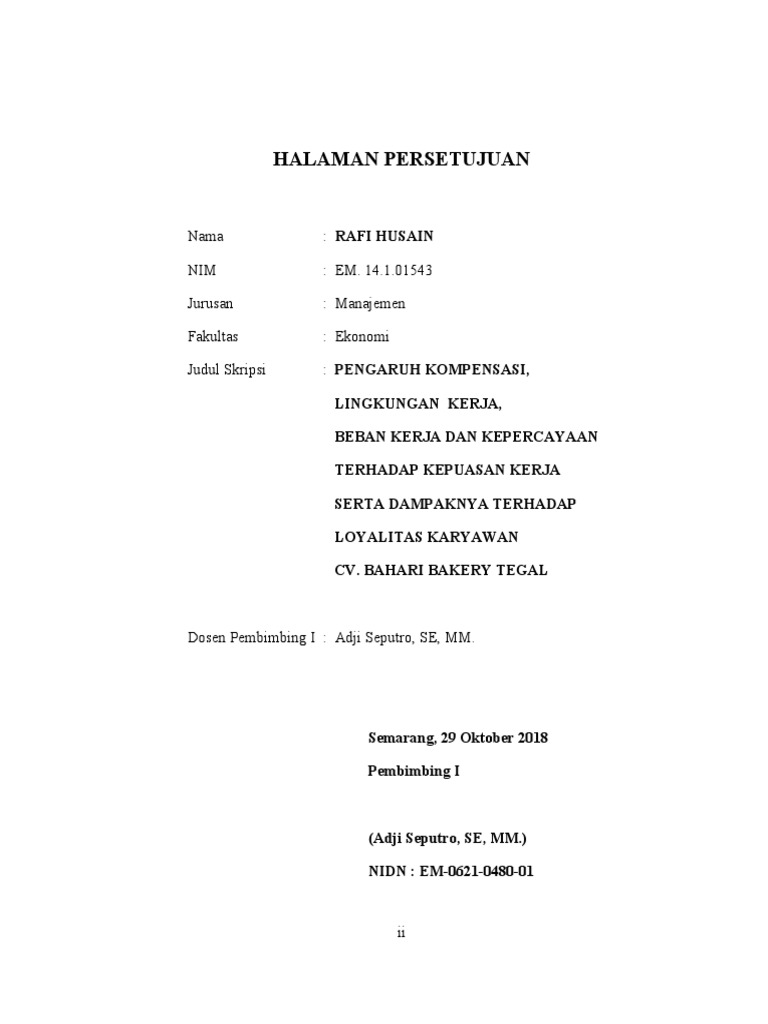 Lembar Pengesahan Skripsi | PDF