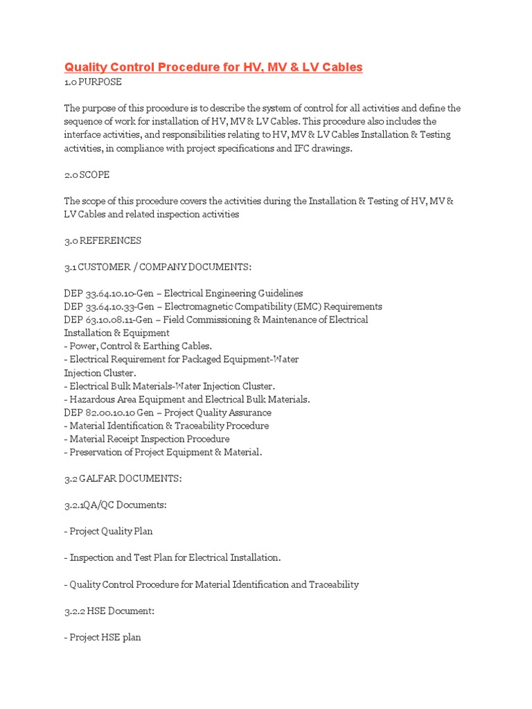 Quality Control Procedure For HV | PDF | Quality Assurance | Calibration