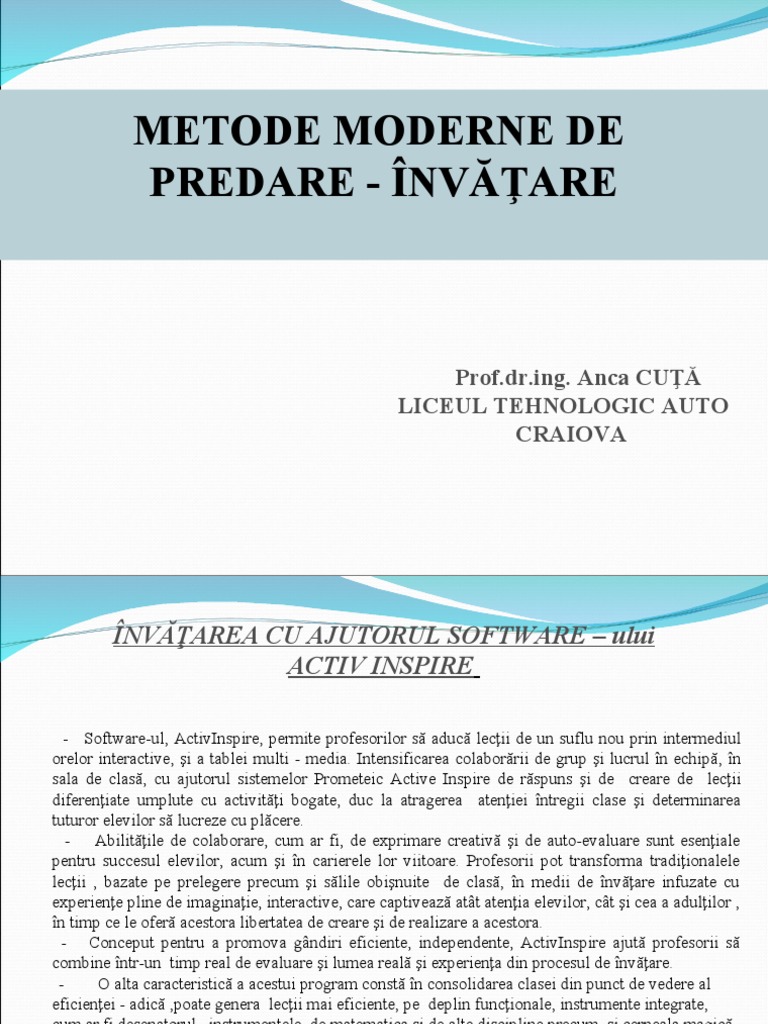 METODE DIDACTICE MODERNE-invatarea - Cu - Ajutorul - Softwareului ...