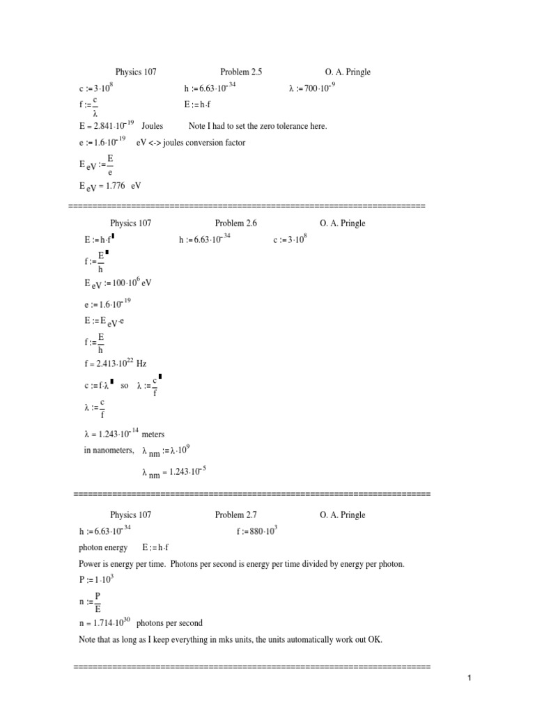 Solutions of Bieser | PDF | Electronvolt | Photoelectric Effect
