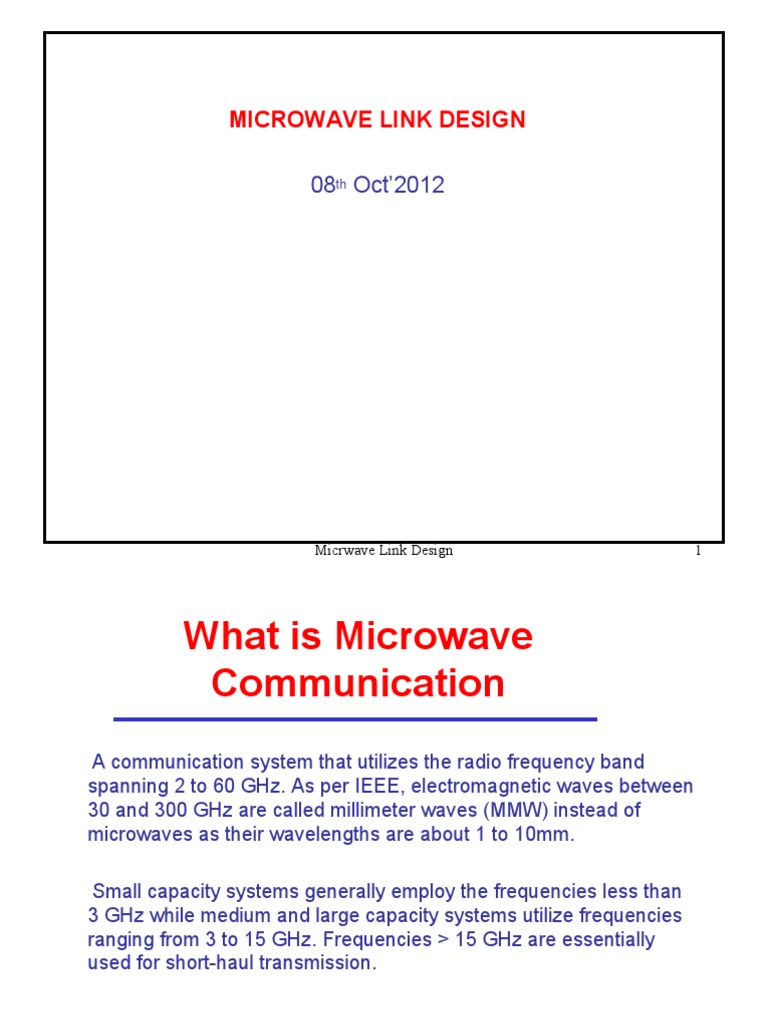 MW Transmission Planning | PDF | Radio Propagation | Microwave