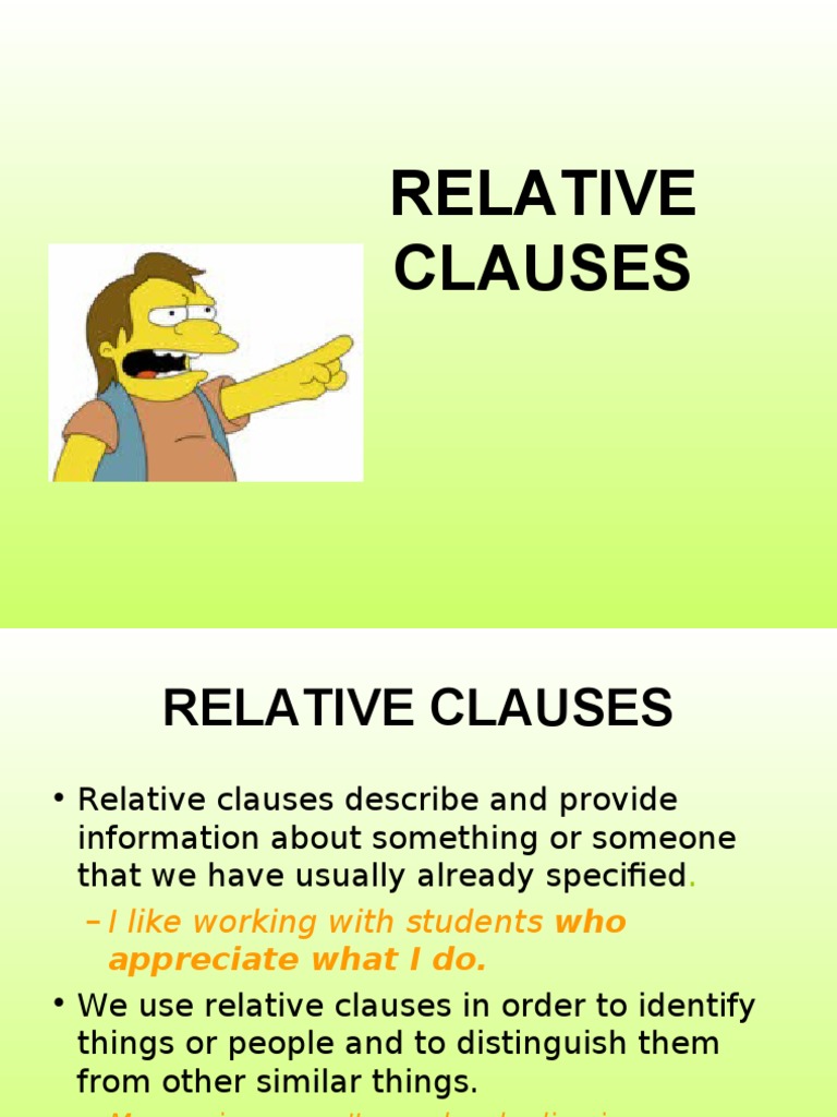 1.relative Clauses PPT Teoria - Esencial | PDF | Subject (Grammar ...