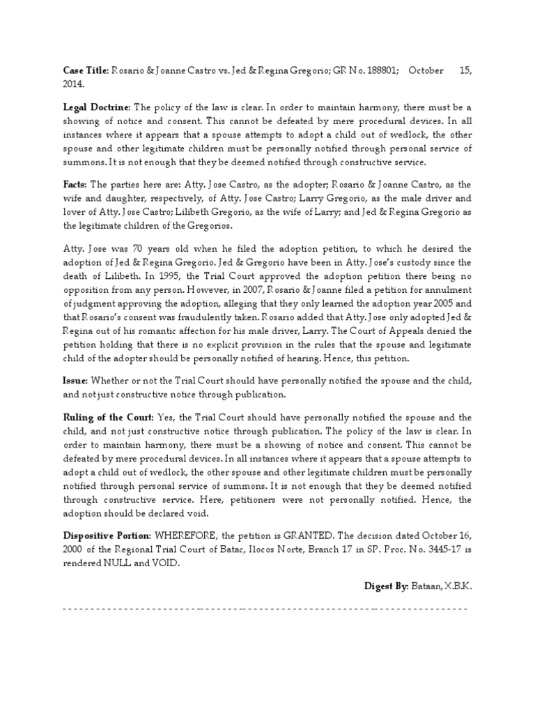 Castro vs. Gregorio (2014) | PDF | Constitutional Law | Public Sphere