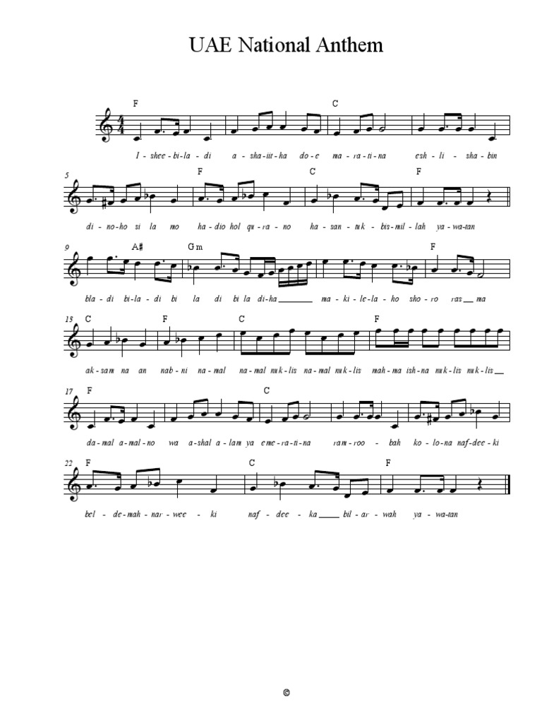 UAE National Anthem | PDF