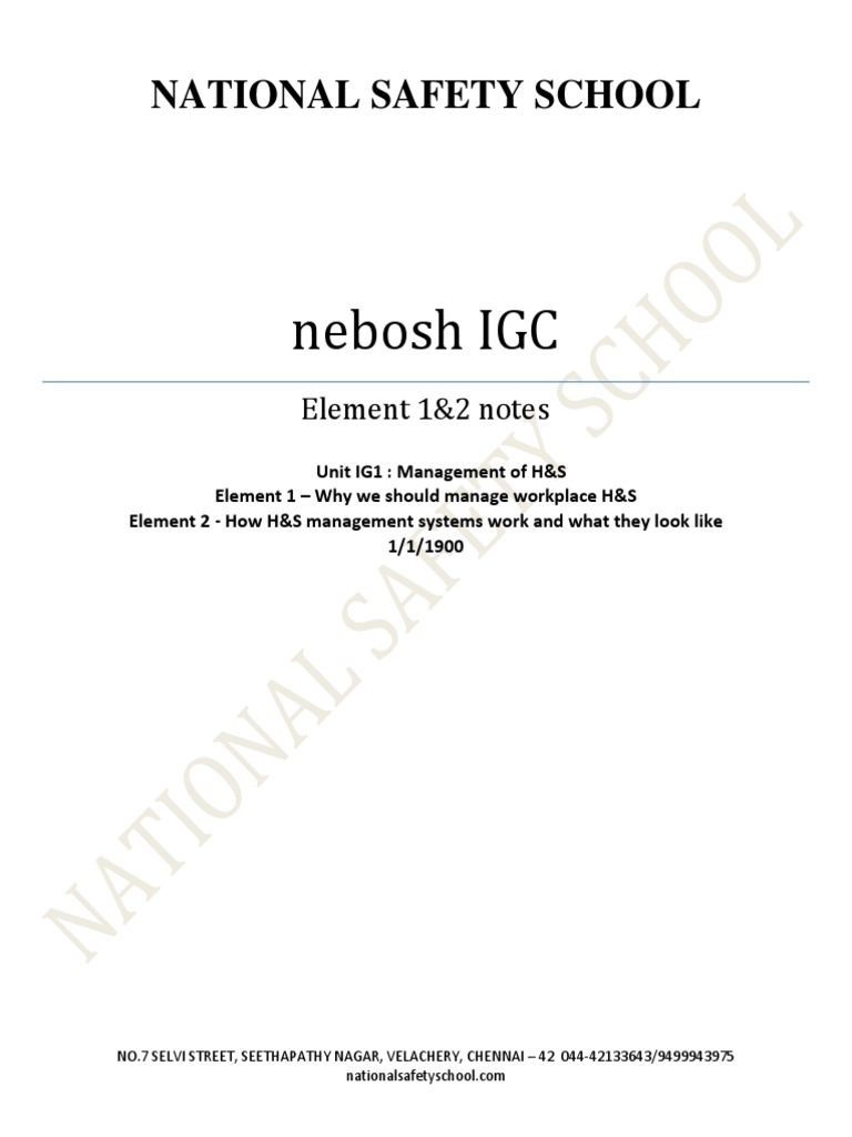 Nebosh Notes Arun Kumar | PDF | Occupational Safety And Health | Safety