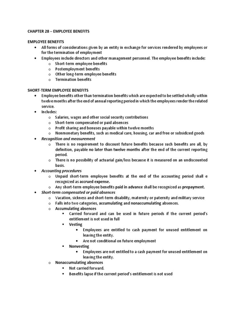 Ch 28 Employee Benefits Pdf Pdf Defined Benefit Pension Plan