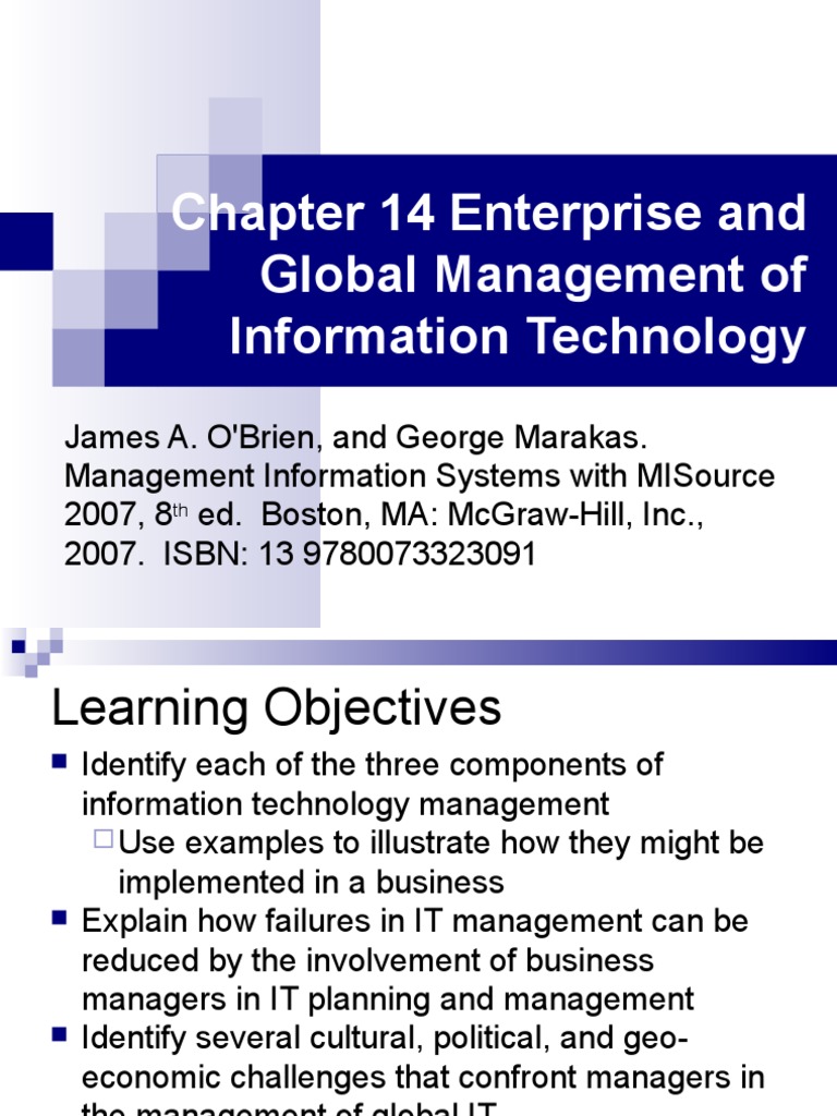 Enterprise and Global Management of Information Technology | PDF ...