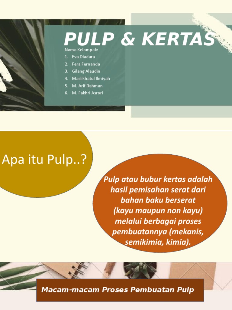 Proses Pembuatan Pulp dan Kertas | PDF