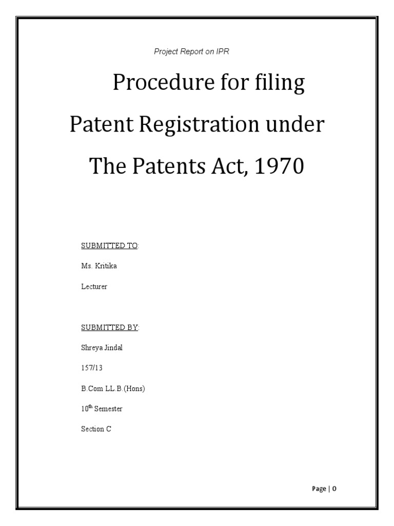 IPR Project | PDF | Patent Application | Patent Claim