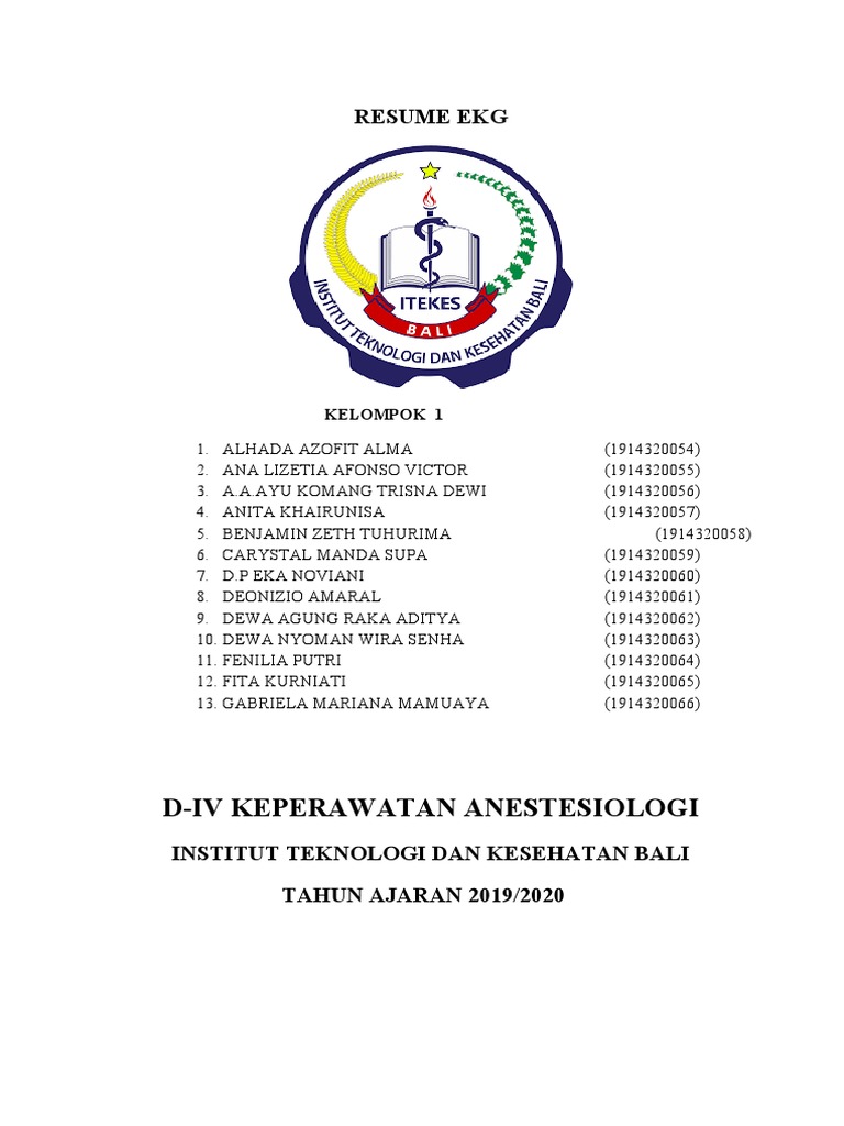 Resume Ekg Kelompok 1 | PDF