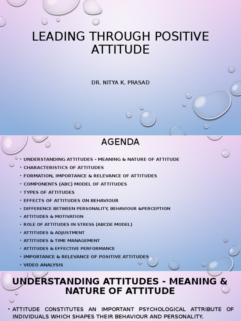 Leading with a Positive Attitude | PDF | Attitude (Psychology) | Behavior