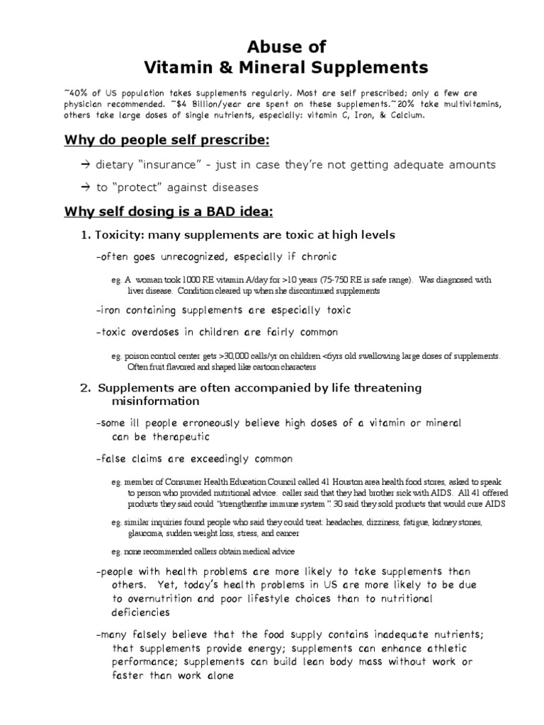 Vitamin & Mineral Supplements | PDF | Dietary Supplements | Vitamin