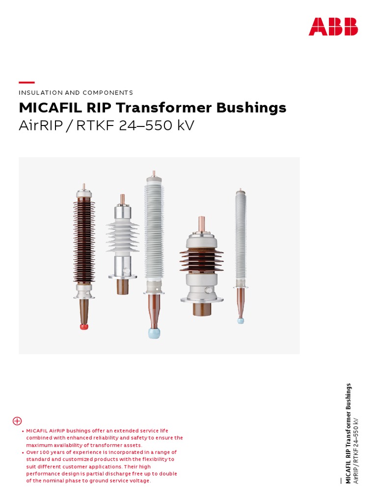 02 - ABB MICAFIL Bushings AirRIP Catalogue English PDF | PDF | Insulator (Electricity) | Transformer