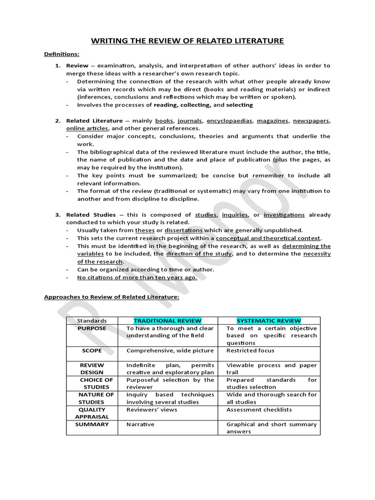 1 Lecture On Writing The RRL | PDF | Methodology | Learning