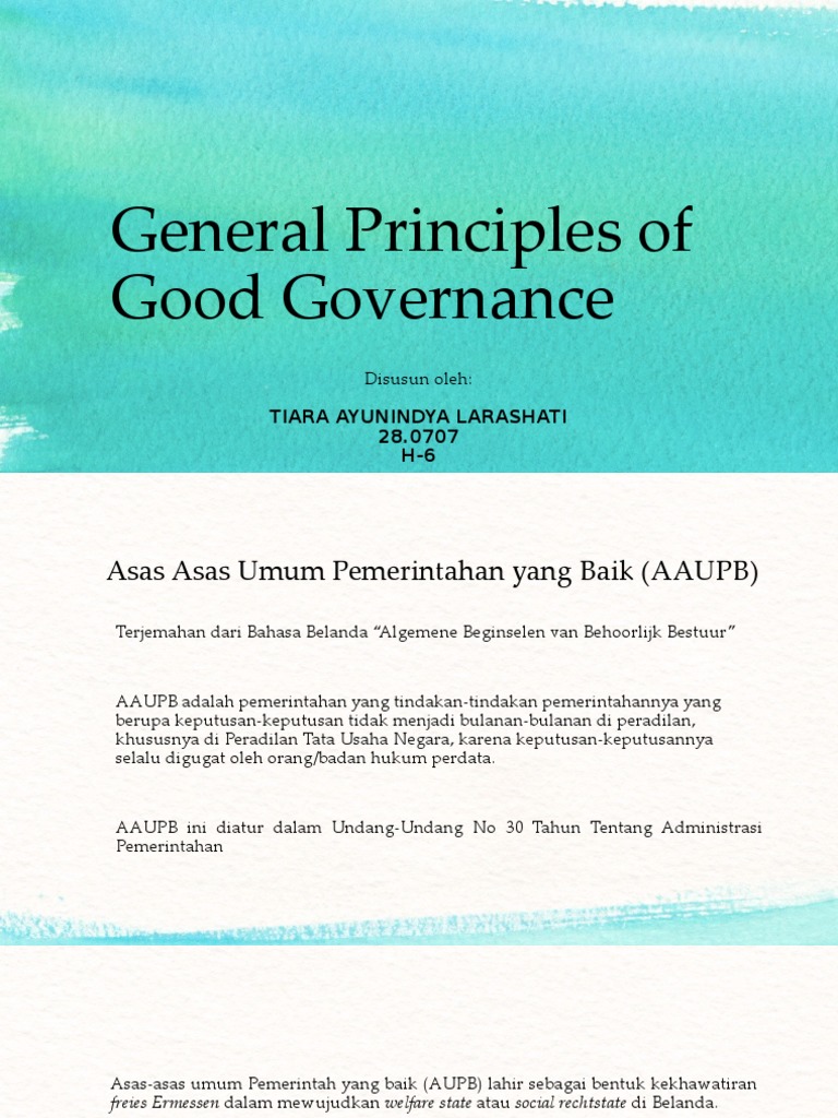 General Principles of Good Governance | PDF