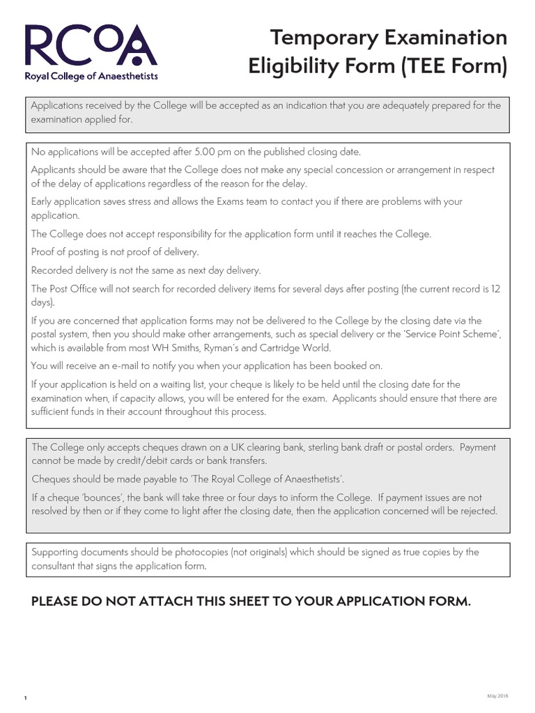 TEE Application Form | PDF | Cheque | Banks