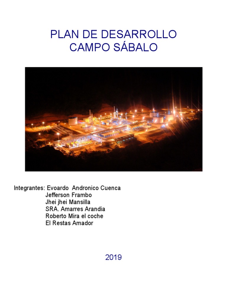 Plan de Desarrollo Campo Sábalo 6.5 | PDF | Geología | Ciencias fisicas