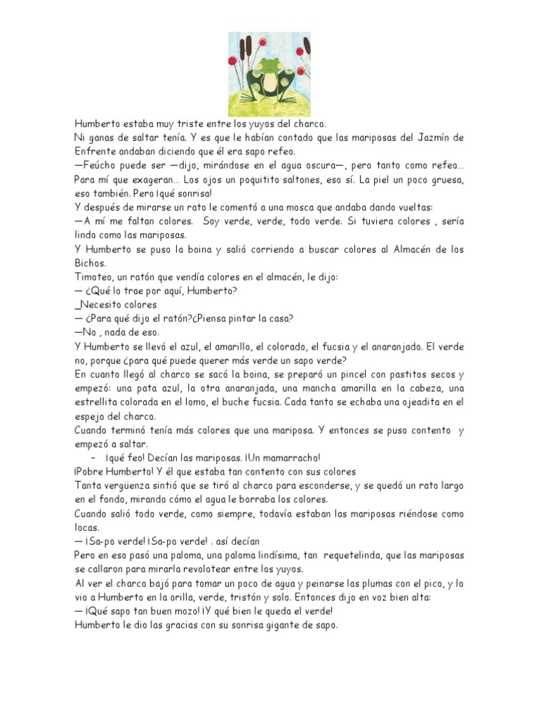 Sapo Verde Cuento Pdf