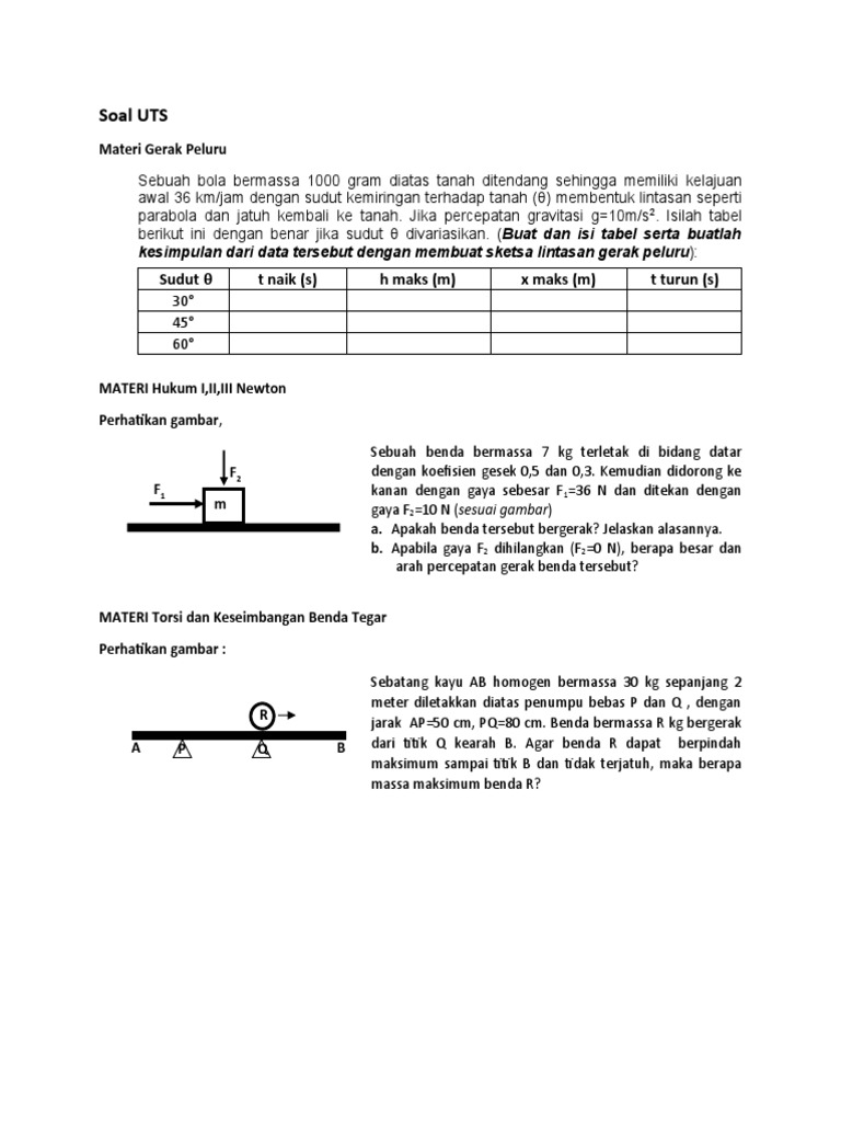 Soal UTS Fisika Dasar | PDF