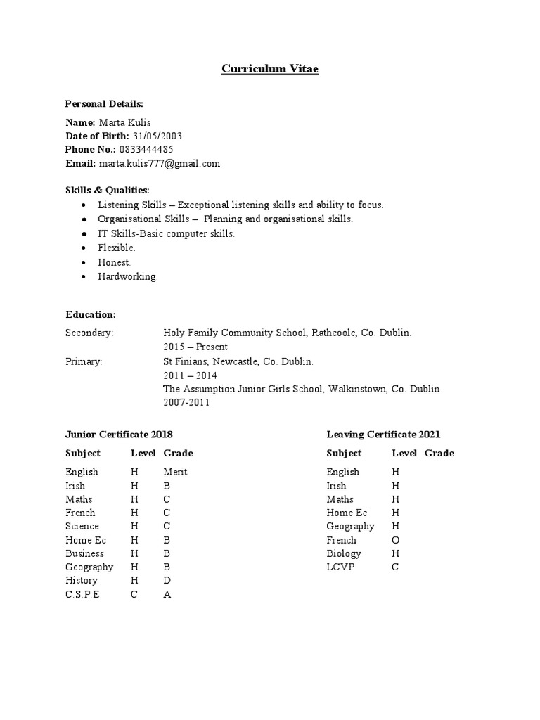 Curriculum Vitae MK | PDF | Behavior Modification | Cognition