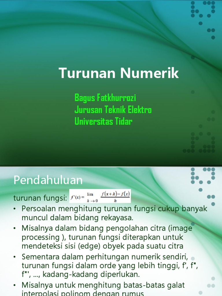 Turunan Numerik PDF | PDF | Sains & Matematika | Komputer