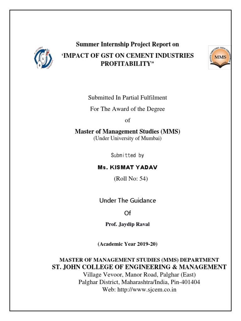 Project On GST | PDF | Qualifications | Career And Technical Education