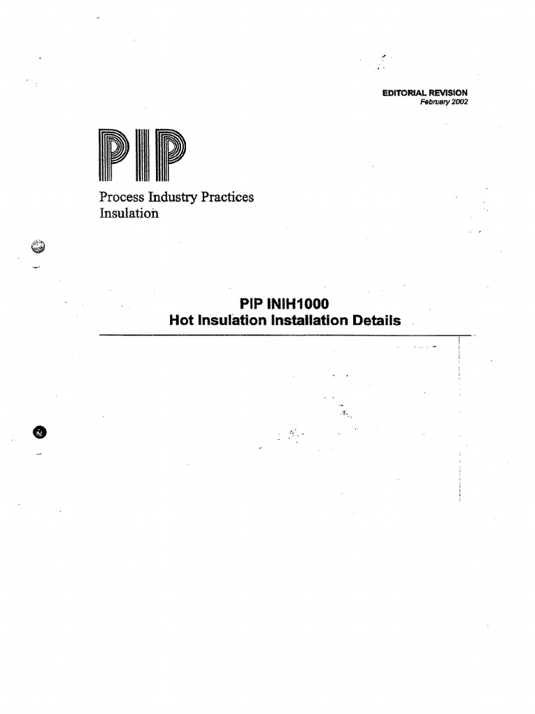 PIP INIH1000 Rev.2002 Hot Insulation Installation Details | PDF
