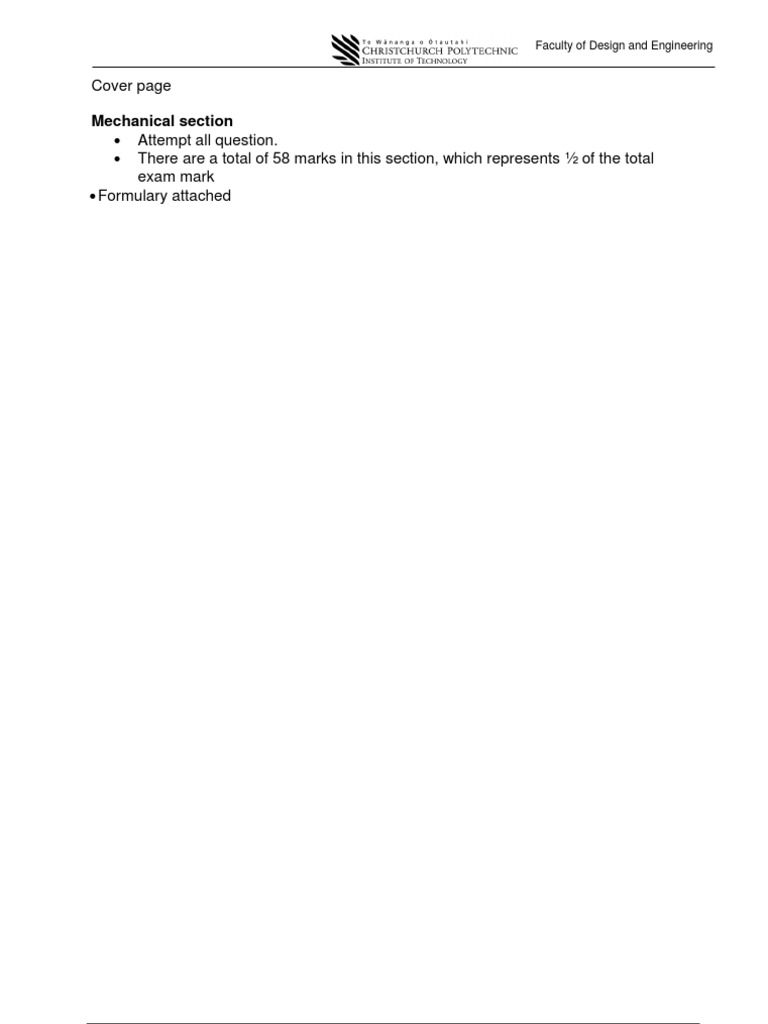Mechanical Section: Cover Page | PDF | Acceleration | Gear