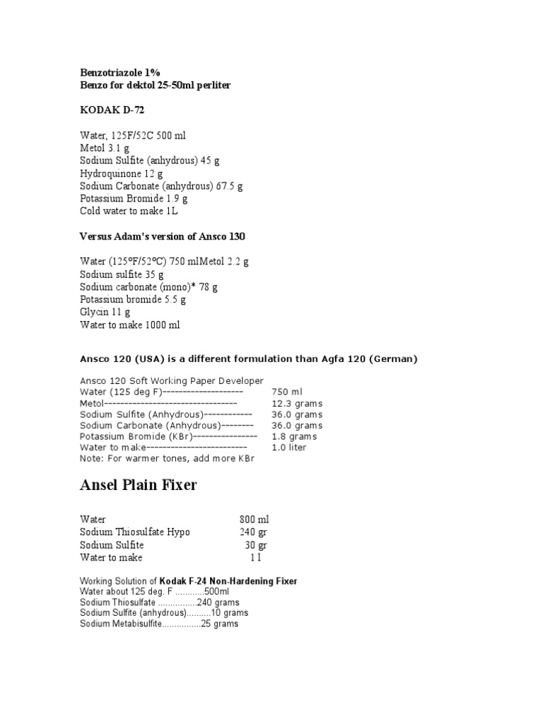Dektol KodakD72 | Download Free PDF | Water | Sodium