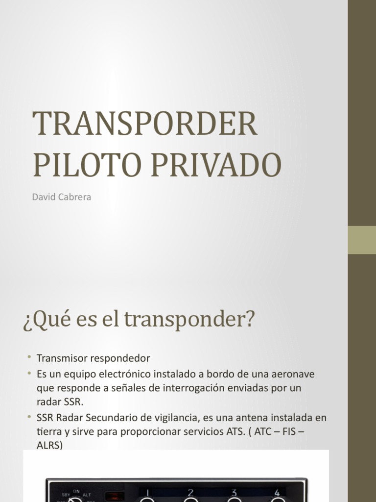 TRANSPONDER | PDF | Computadoras | Tecnología e ingeniería