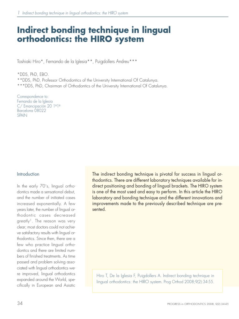 Hiro System Procedure PDF | PDF | Orthodontics | Dental Anatomy