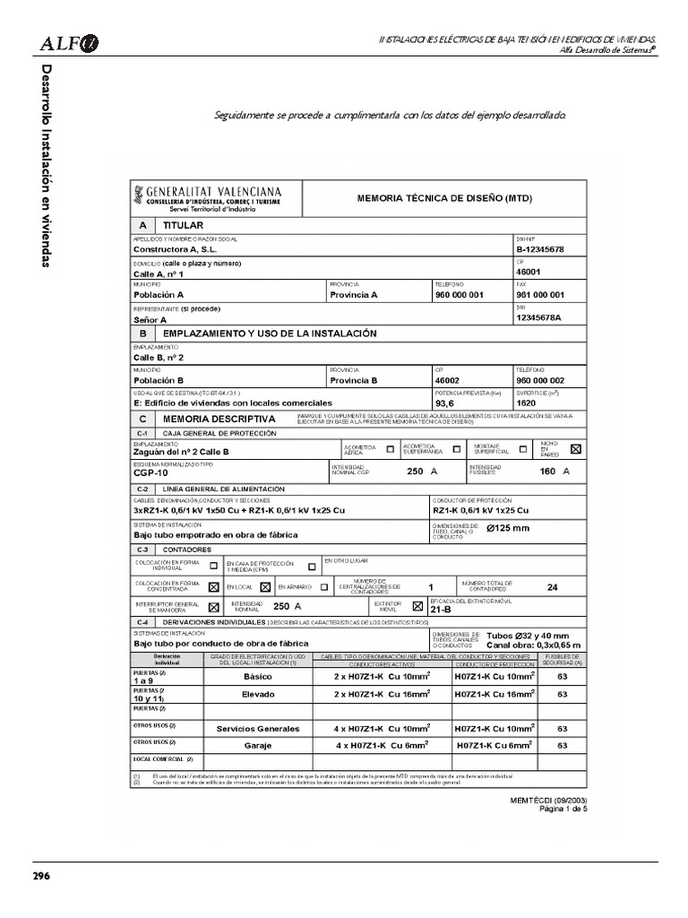 Ejemplo de Memoria Tecnica de Diseno PDF | PDF