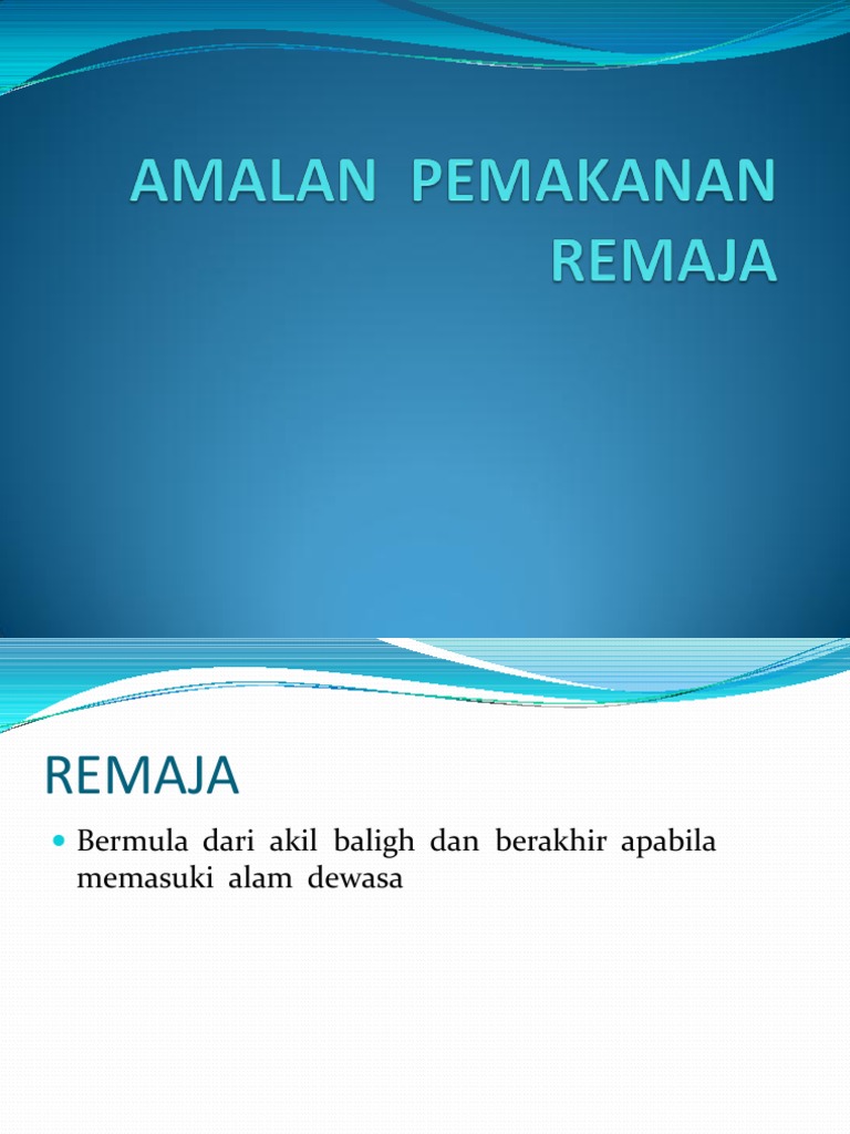 Panduan Pemakanan Remaja | PDF | Kesehatan Holistik | Teknologi & Rekayasa