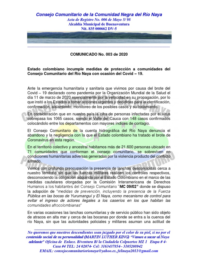 Comunicado 003 de 2020 | PDF | Bienestar | Medicina