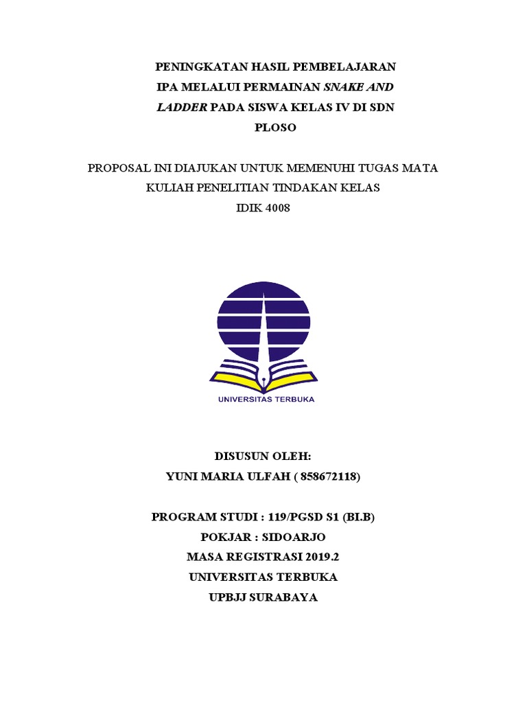 Cover Proposal PTK | PDF