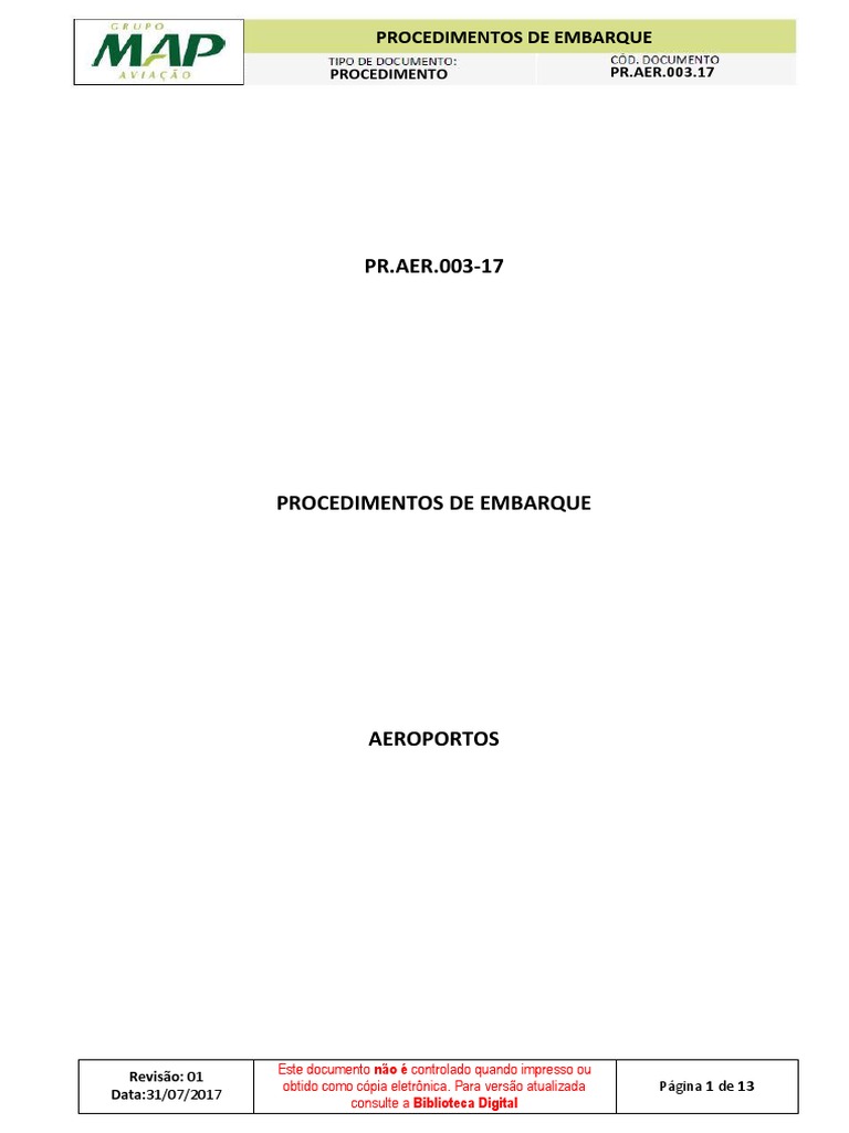 Procedimentos de Embarque Aéreo | PDF | Aeroporto | Aeronave